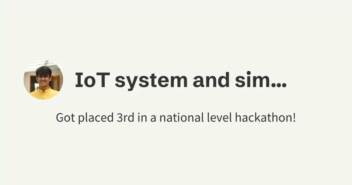 IoT system and simulation for V2V communication | Shivang Jhalani